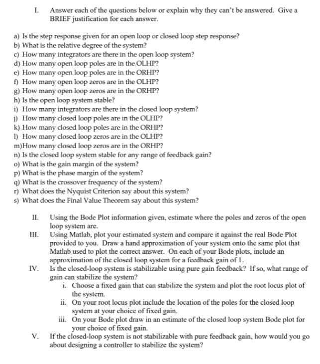 1. Answer each of the questions below or explain why | Chegg.com