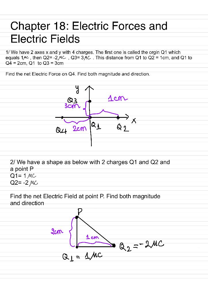 Solved Chapter 18: Electric Forces and Electric Fields 1/ We | Chegg.com