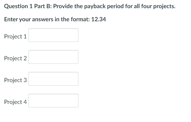 Solved Project 1 Project 2 Project 3 Project 4 Annual | Chegg.com