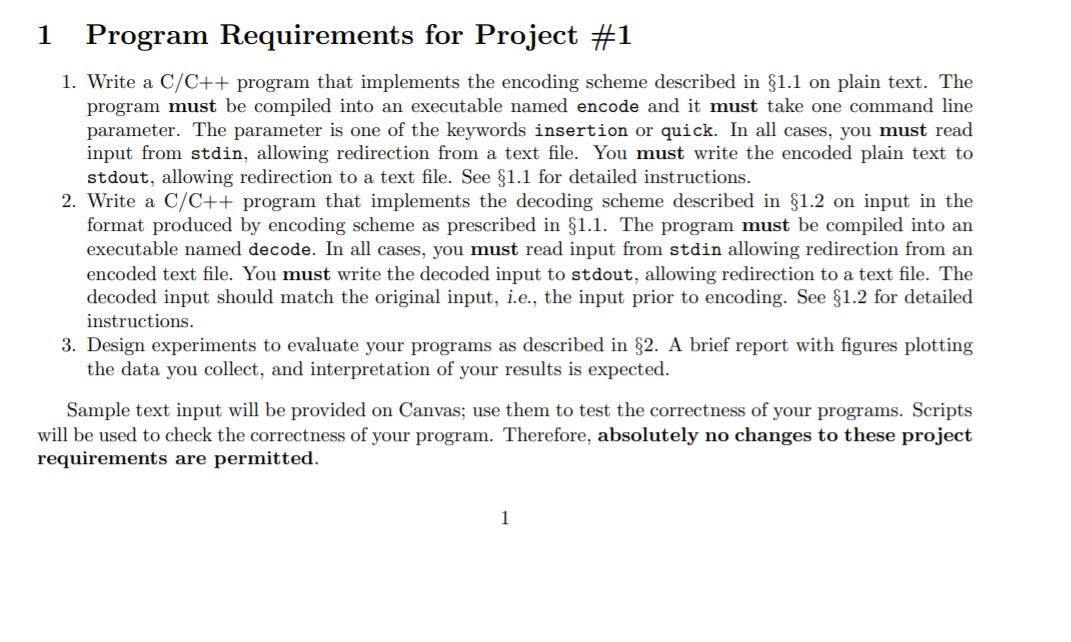 Solved 1 Program Requirements for Project #1 1. Write a | Chegg.com
