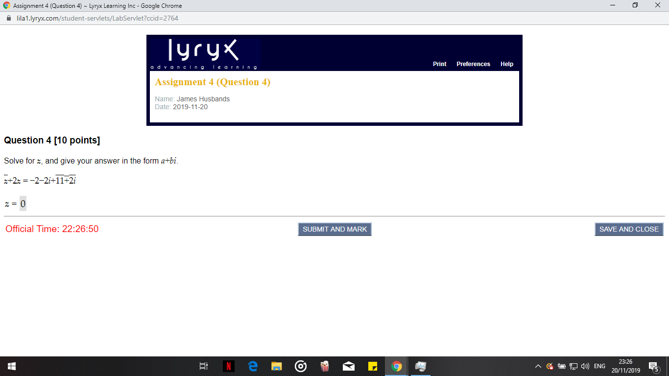 Solved Assignment 4 (Question 4) Lyryx Learning Inc - Google | Chegg.com