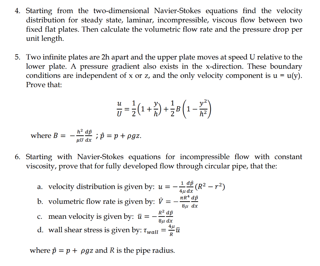 Solved 4. Starting from the two-dimensional Navier-Stokes | Chegg.com