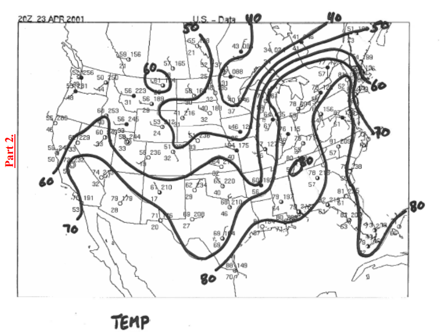 2. Using the analysis of the April 2001 weather map | Chegg.com