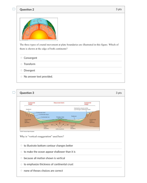 Solved Question 2 3 pts The three types of crustal movement | Chegg.com