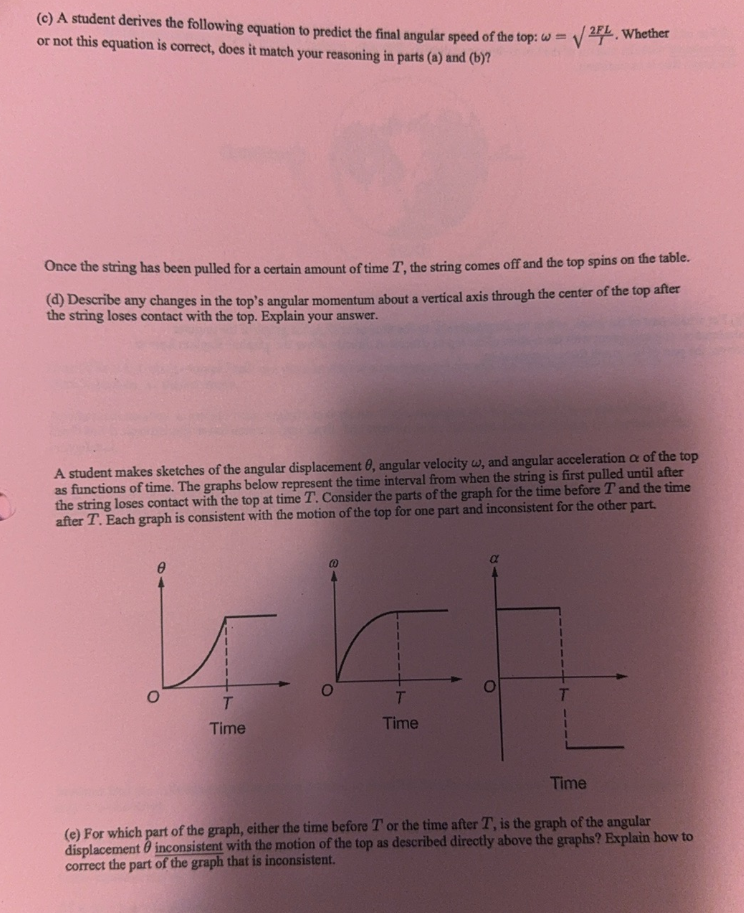 Solved A light string of total length L is warapped | Chegg.com