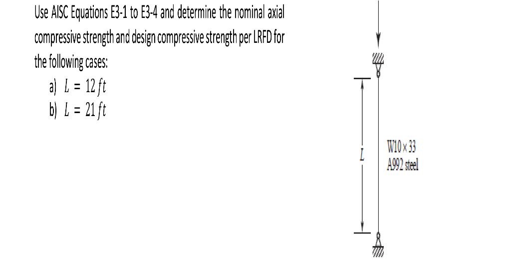Solved Use AISC Equations E3-1 to E3-4 and determine the | Chegg.com