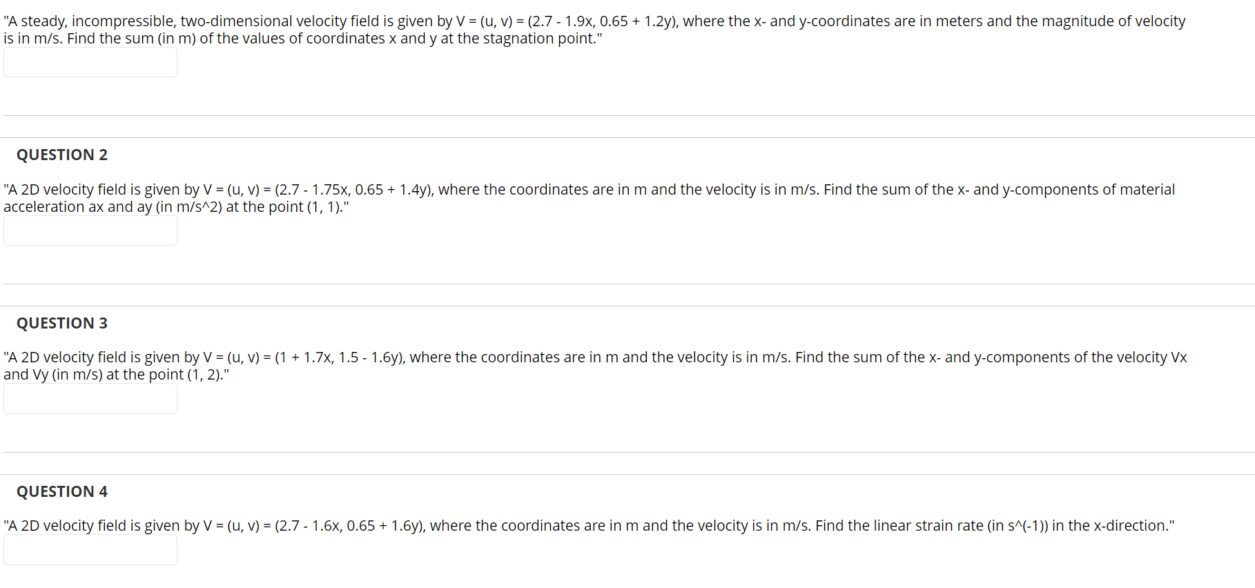 Solved 'A steady, incompressible, two-dimensional velocity | Chegg.com