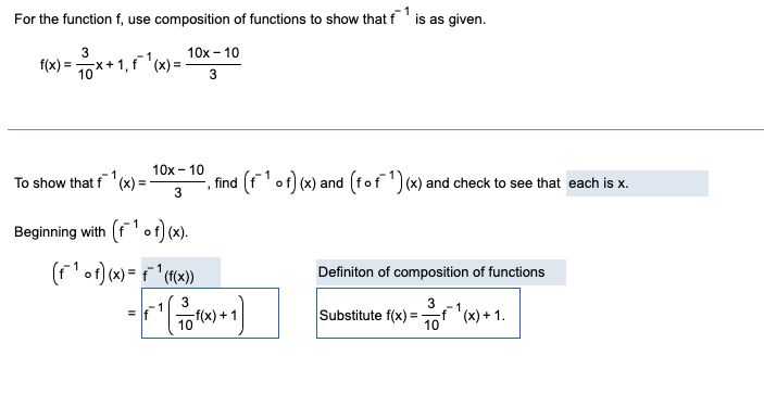 Solved For the function f, ﻿use composition of functions to | Chegg.com