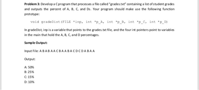 Solved Problem 3 Developa Cprogram That Processes A File 1218