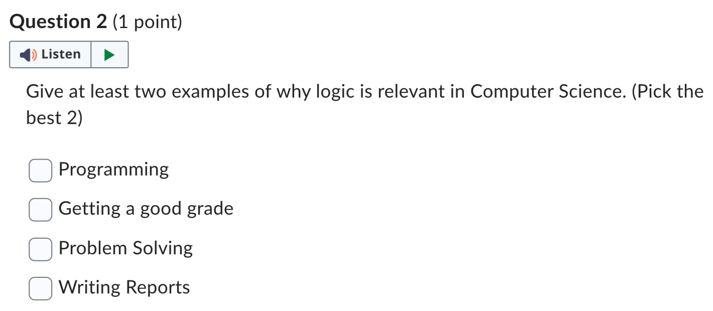 Solved Question 2 (1 ﻿point)Give at least two examples of | Chegg.com