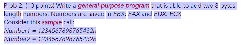 Solved Prob 2: (10 points) Write a general-purpose program | Chegg.com Solved Prob 2: (10 points) Write a general-purpose program | Chegg.com