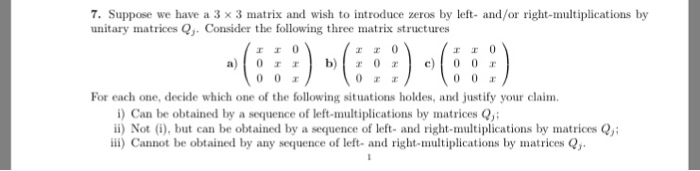 Solved Suppose we have a 3 times 3 matrix and wish to | Chegg.com