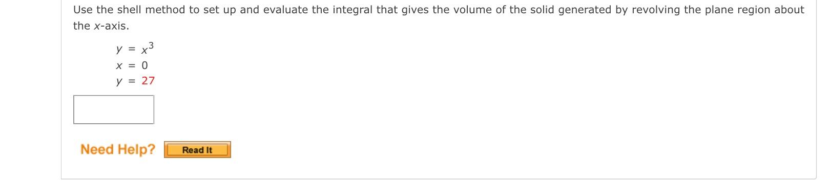 Solved Use the shell method to set up and evaluate the | Chegg.com