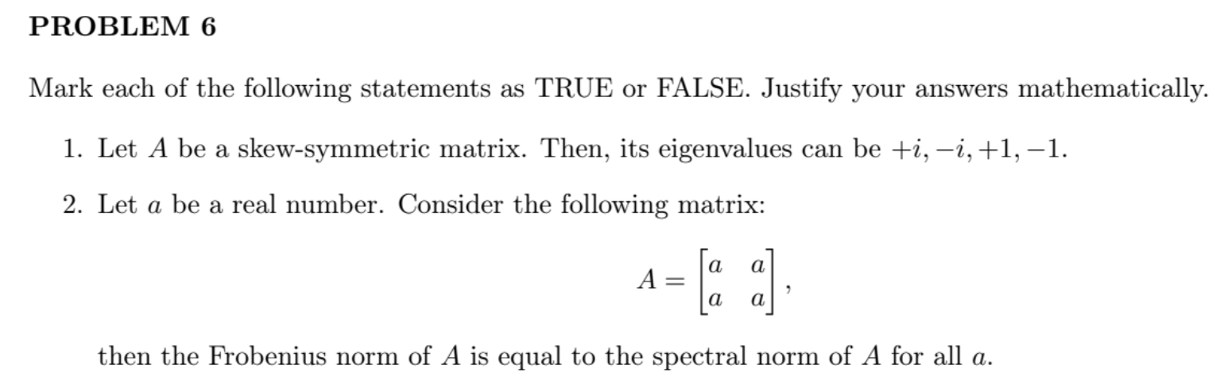 Solved Mark each of the following statements as TRUE or | Chegg.com