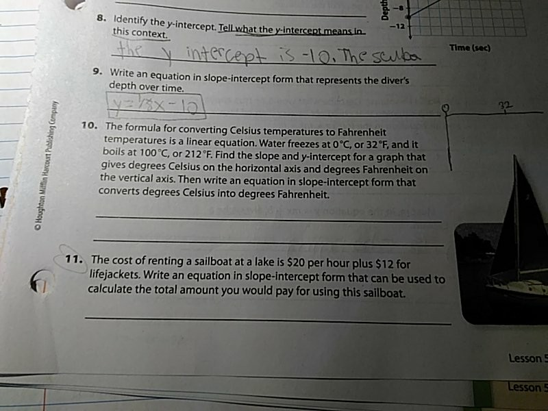 Solved Identify the y-intercept. Tellwhat the y-intercent | Chegg.com