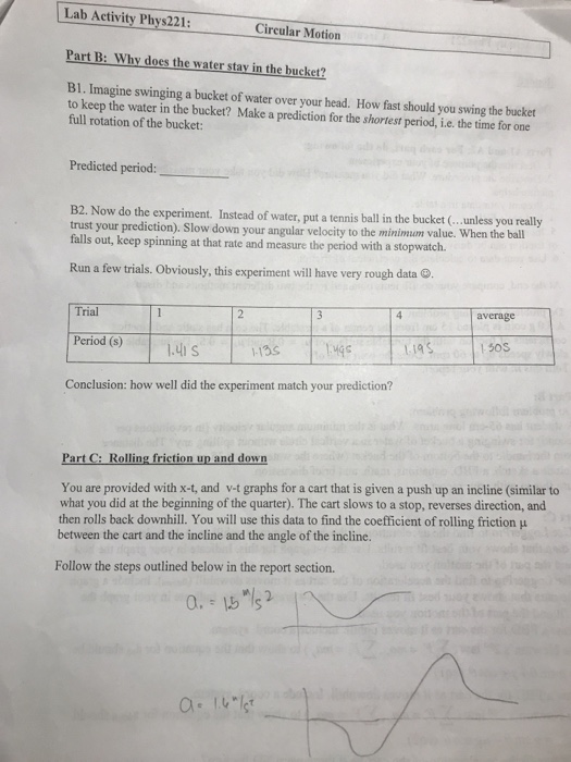 Solved Lab Activity Phys221: Circular Motion Objective: In | Chegg.com