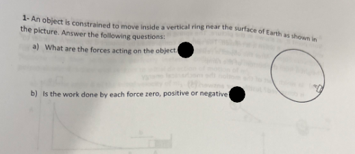 Solved 1- An object is constrained to move inside a vertical | Chegg.com