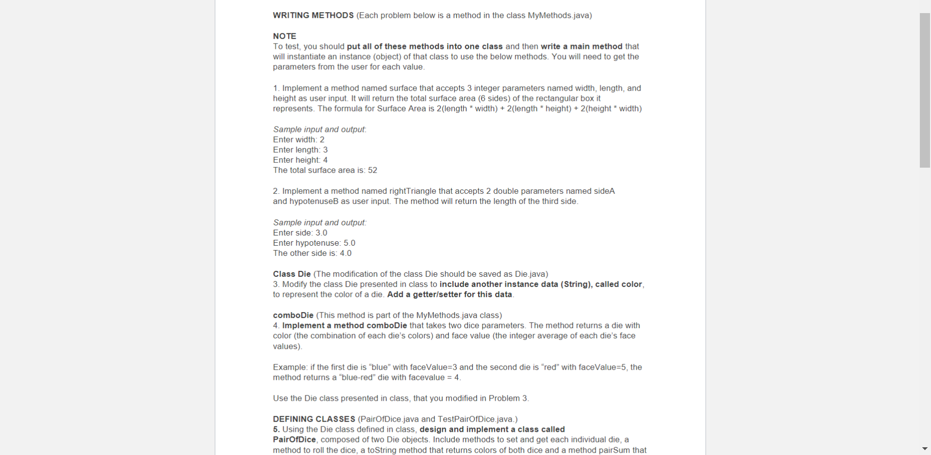 // Die.java Author: Lewis/Loftus // // Represents one | Chegg.com