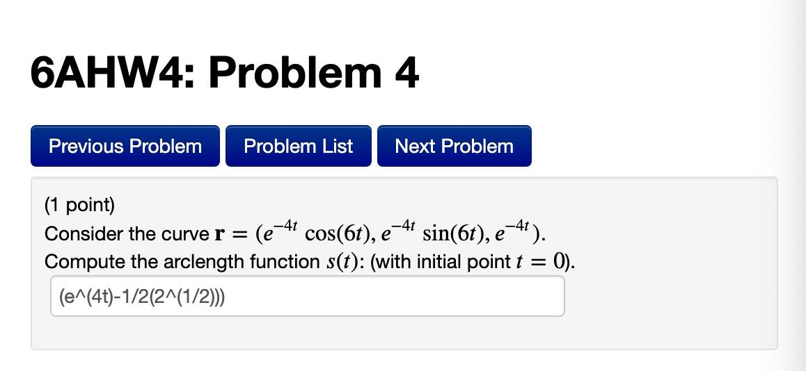 Solved 6AHW4: Problem 4 Previous Problem Problem List Next | Chegg.com