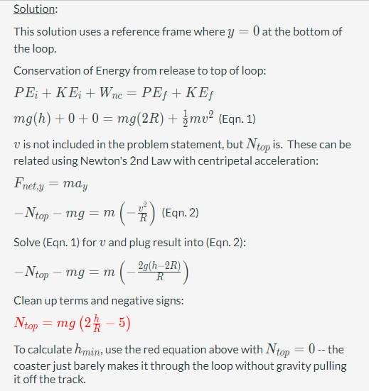 Solved Roller Coaster on a Vertical Loop Ignore friction and | Chegg.com