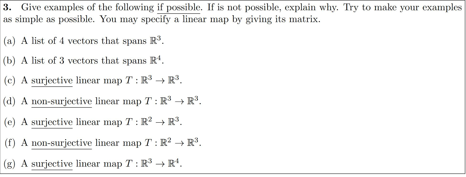 Solved 3. Give examples of the following if possible. If is | Chegg.com