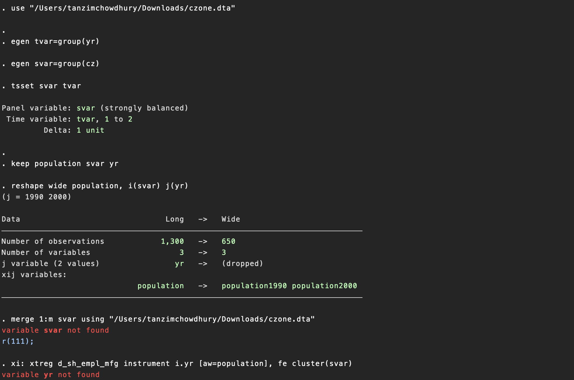 Solved what am I doing wrong here? trying to do a time fixed | Chegg.com