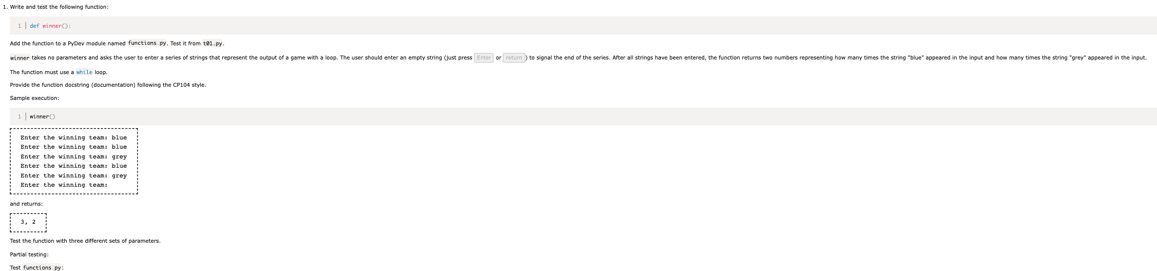 Solved write out the use, parameters and returns. write the | Chegg.com
