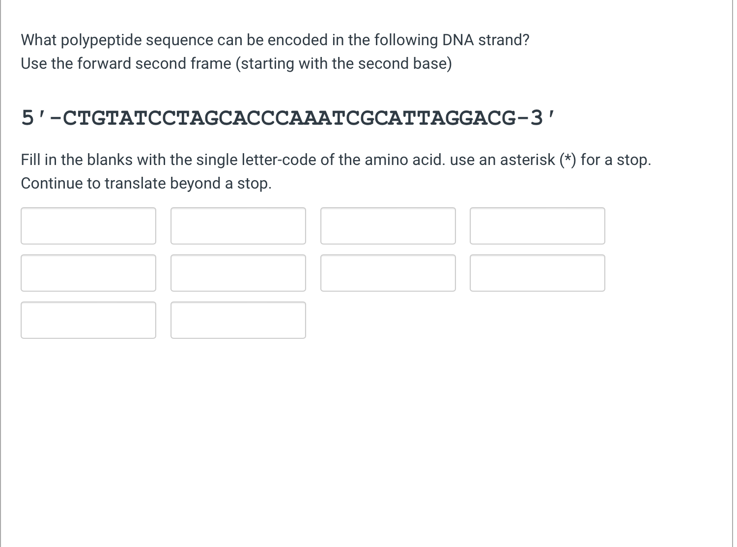 Solved What polypeptide sequence can be encoded in the | Chegg.com