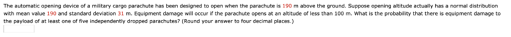 Solved The automatic opening device of a military cargo | Chegg.com