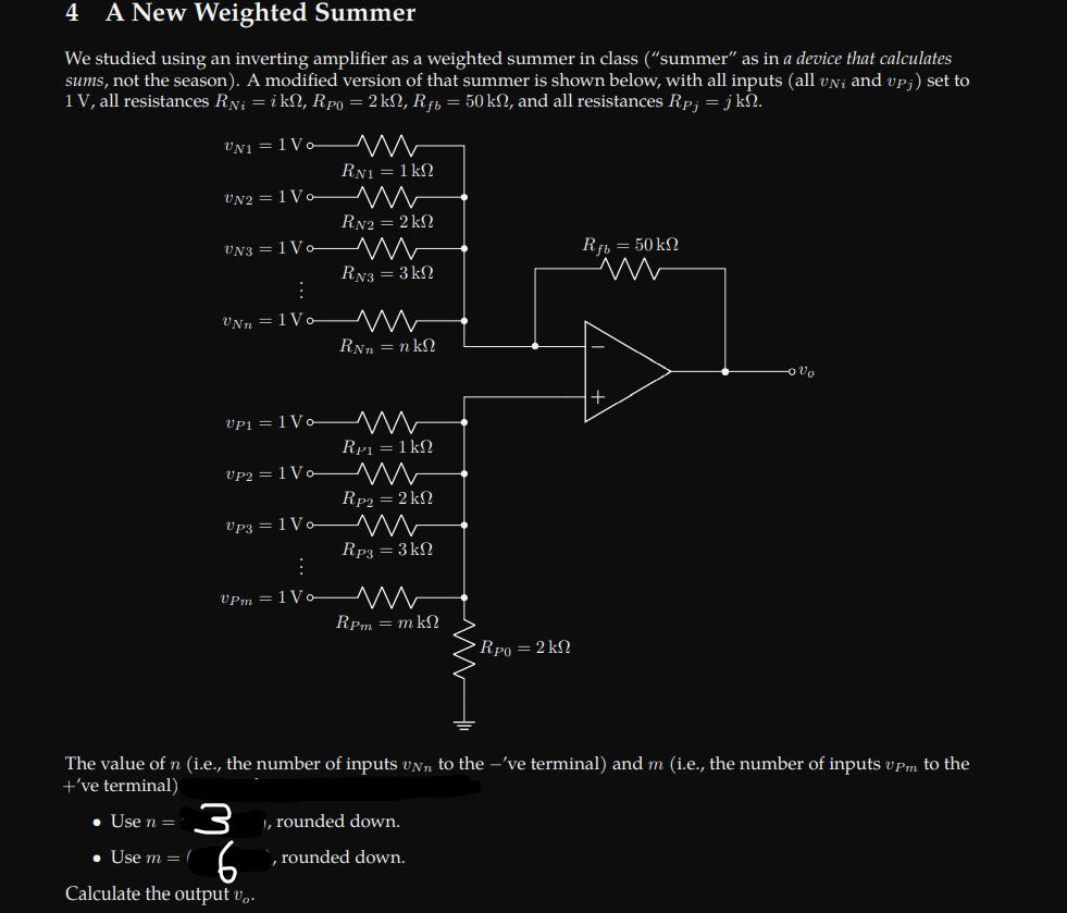 Solved We studied using an inverting amplifier as a weighted | Chegg.com