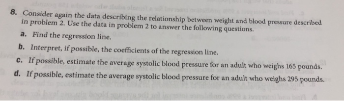 8. Consider again the data describing the | Chegg.com
