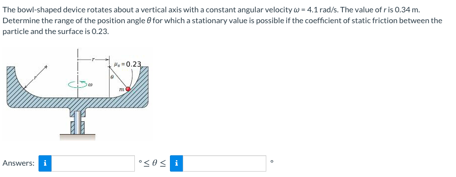 Solved The bowl-shaped device rotates about a vertical axis | Chegg.com