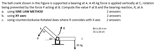 The bell crank shown in the Figure is supported a | Chegg.com