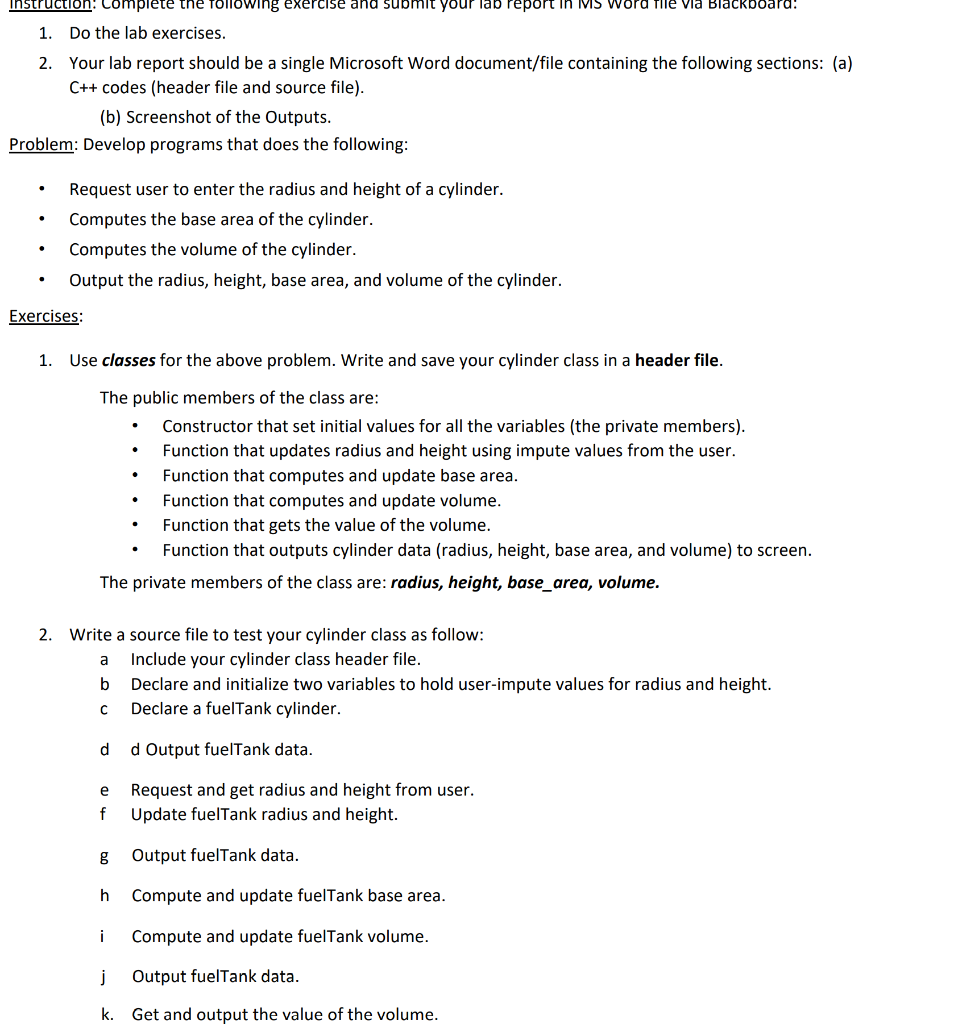 Instruction: Complete the following exercise and | Chegg.com