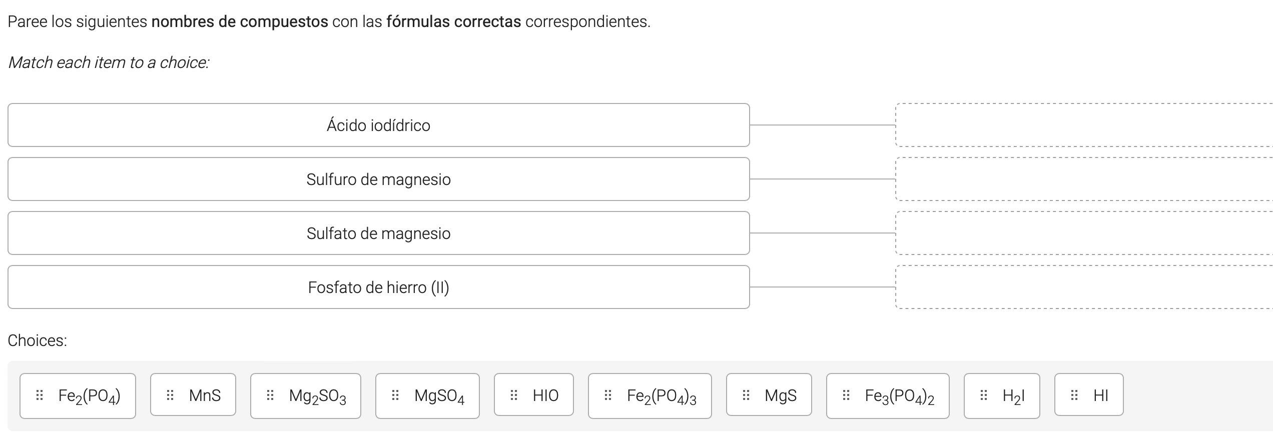 Solved Match the following compound names with the | Chegg.com