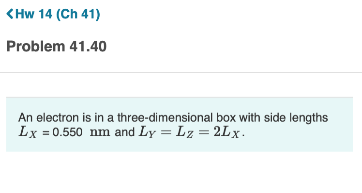Solved what are the quantum numbers nx, ny, and nz for the | Chegg.com