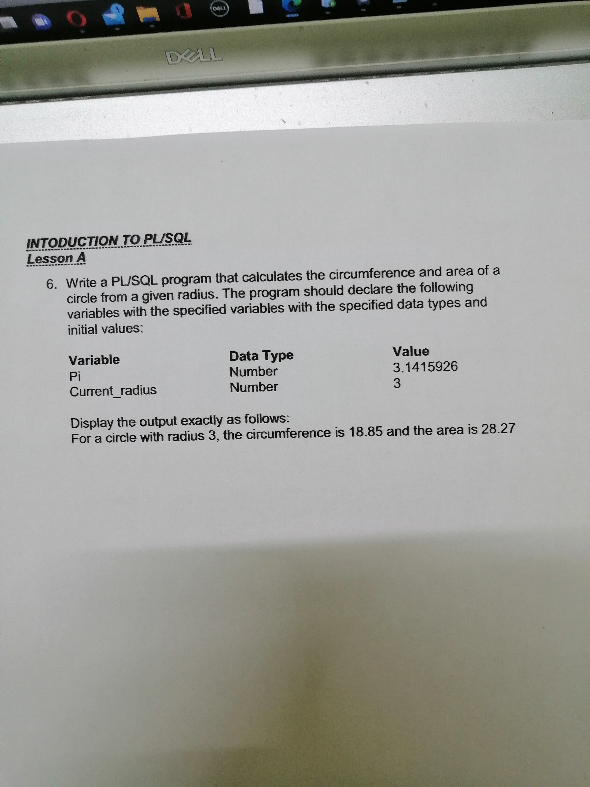 Solved cenu DOLL INTODUCTION TO PL/SQL Lesson A 6. Write a | Chegg.com