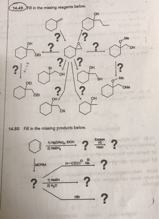 Solved 14.49 Fill in the missing reagents below. Me 2 OE Et | Chegg.com