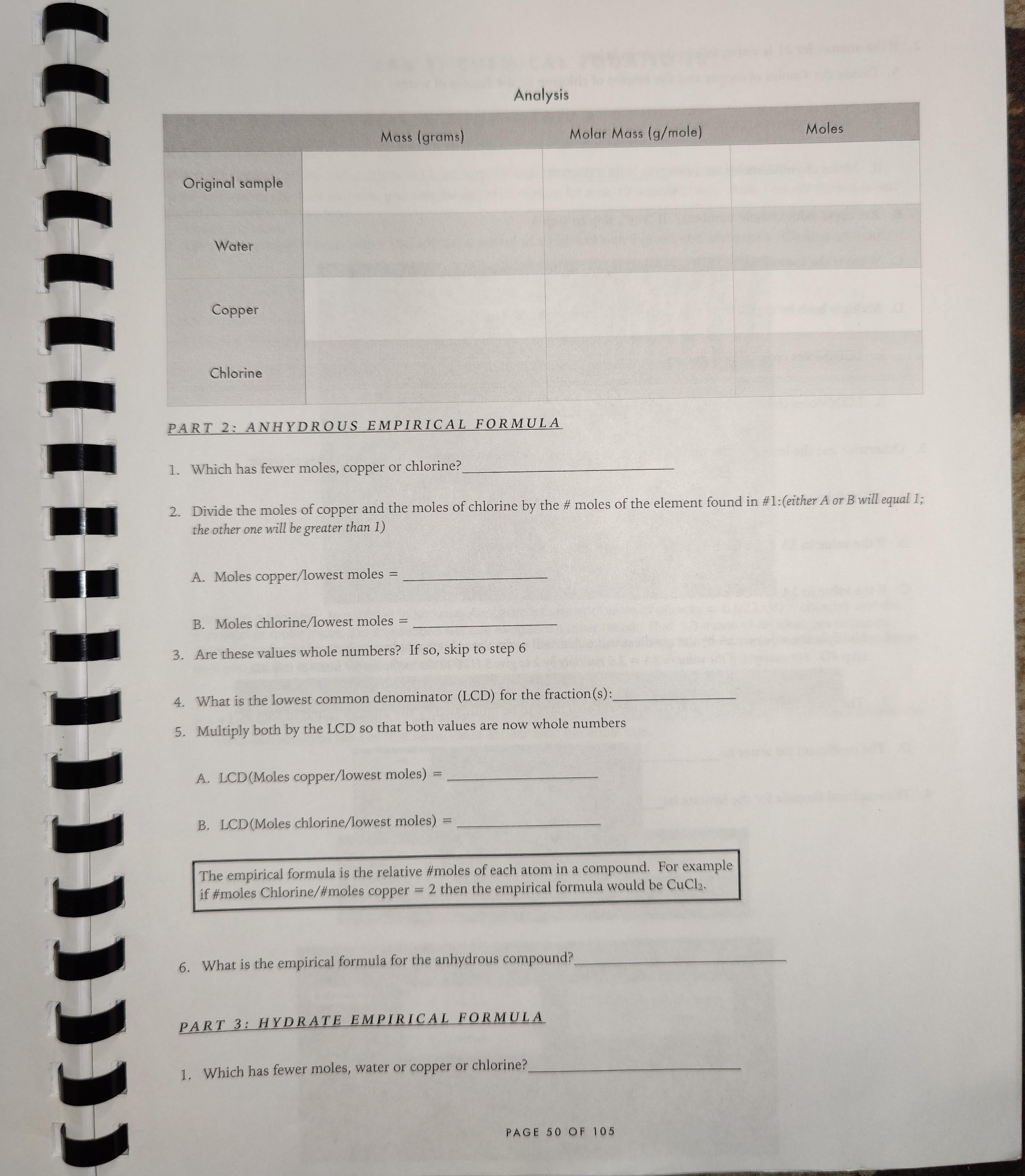 Solved LAB 4 WORKSHEET: DETERMINATION OF THE CHEMICAL | Chegg.com