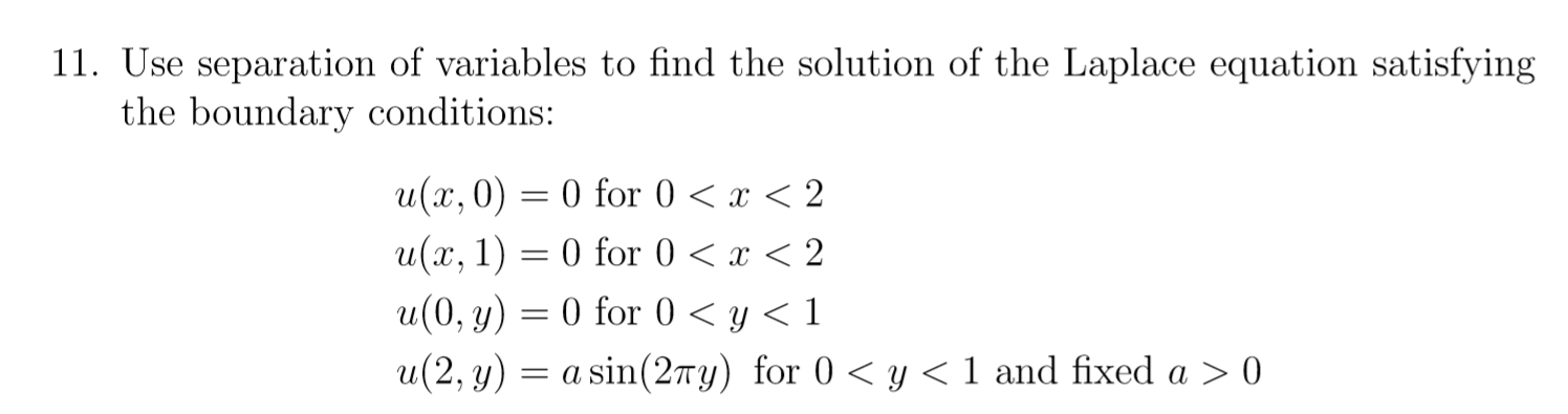 Solved 11. Use separation of variables to find the solution | Chegg.com
