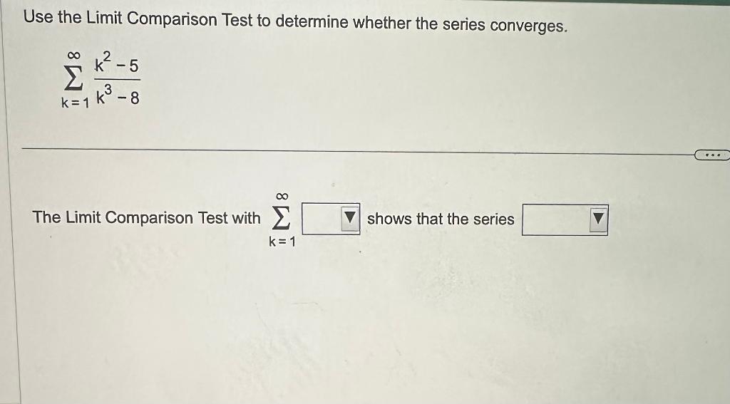 Solved Use the Limit Comparison Test to determine whether | Chegg.com