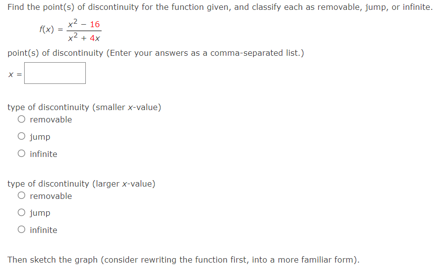 Solved Find the point(s) of discontinuity for the function | Chegg.com