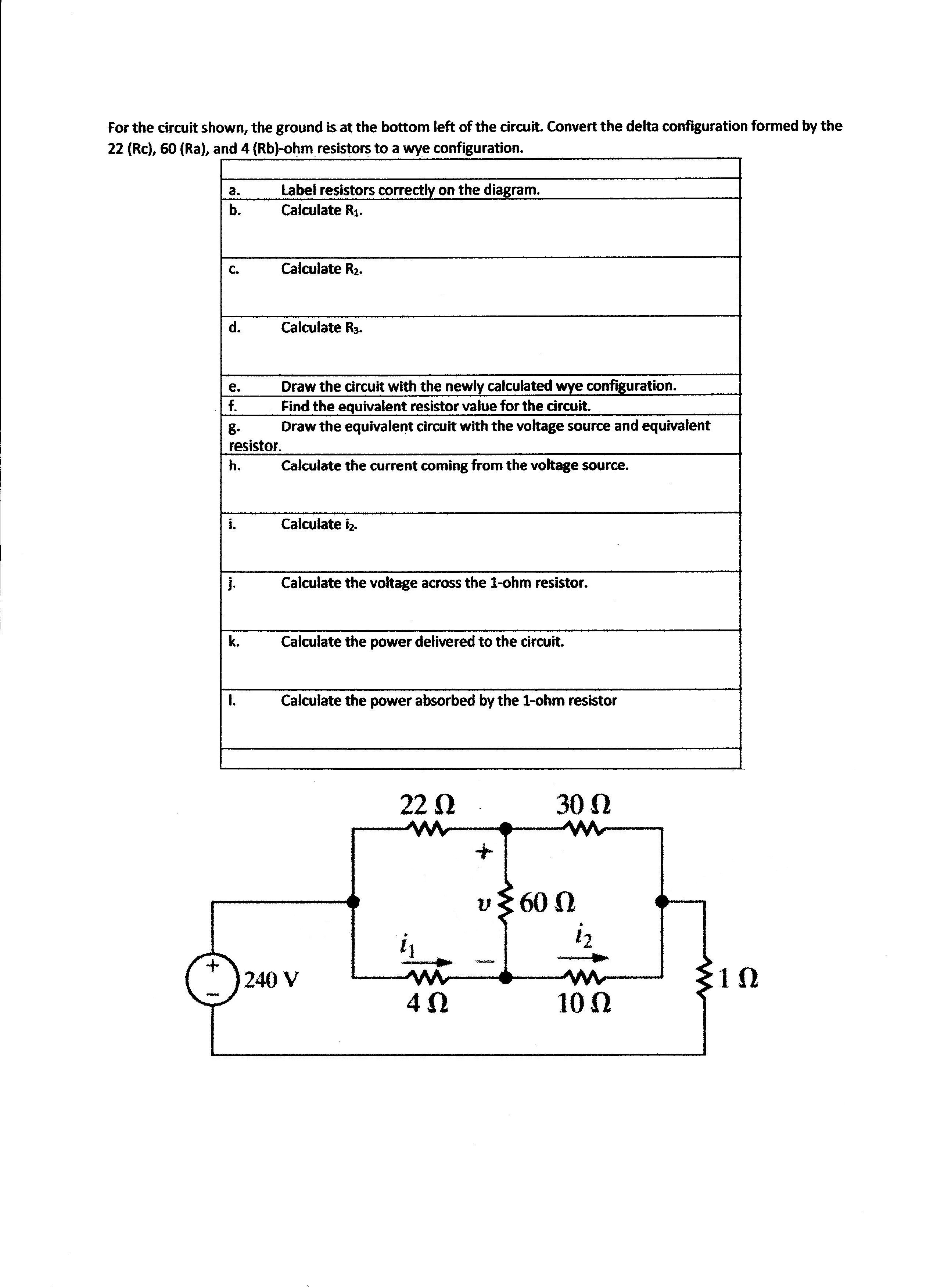 Solved For the circuit shown, the ground is at the bottom | Chegg.com