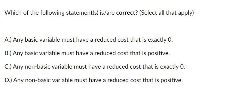 Solved Which of the following statement(s) is/are correct? | Chegg.com