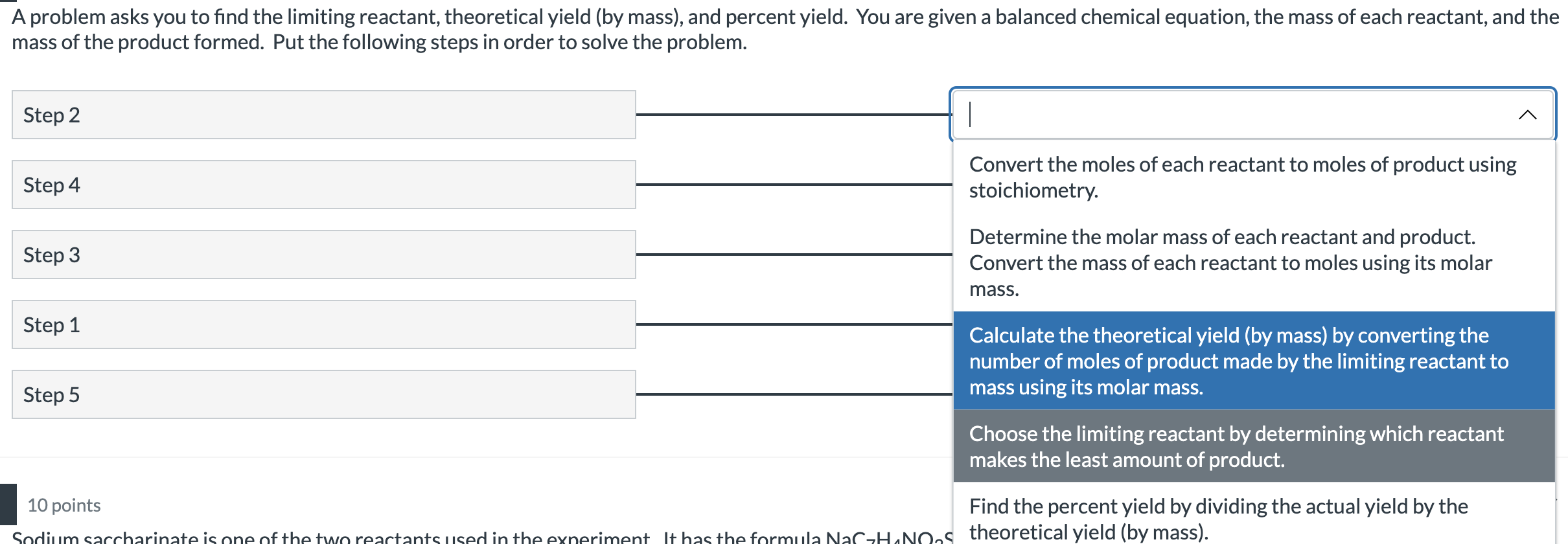 Solved Convert the moles of each reactant to moles of | Chegg.com