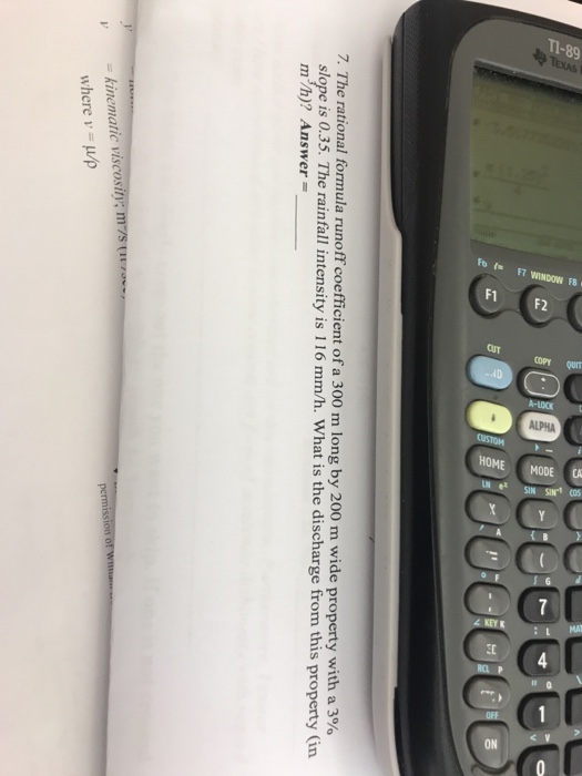 Solved DE 7. The rational formula runoff-coefficient of a | Chegg.com