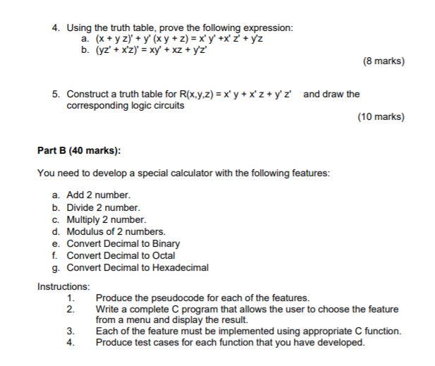 Solved ASSESSMENT SUMMARY Part A (60 marks): Decimal number | Chegg.com