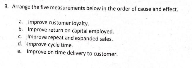 Solved Arrange the five measurements below in the order of | Chegg.com