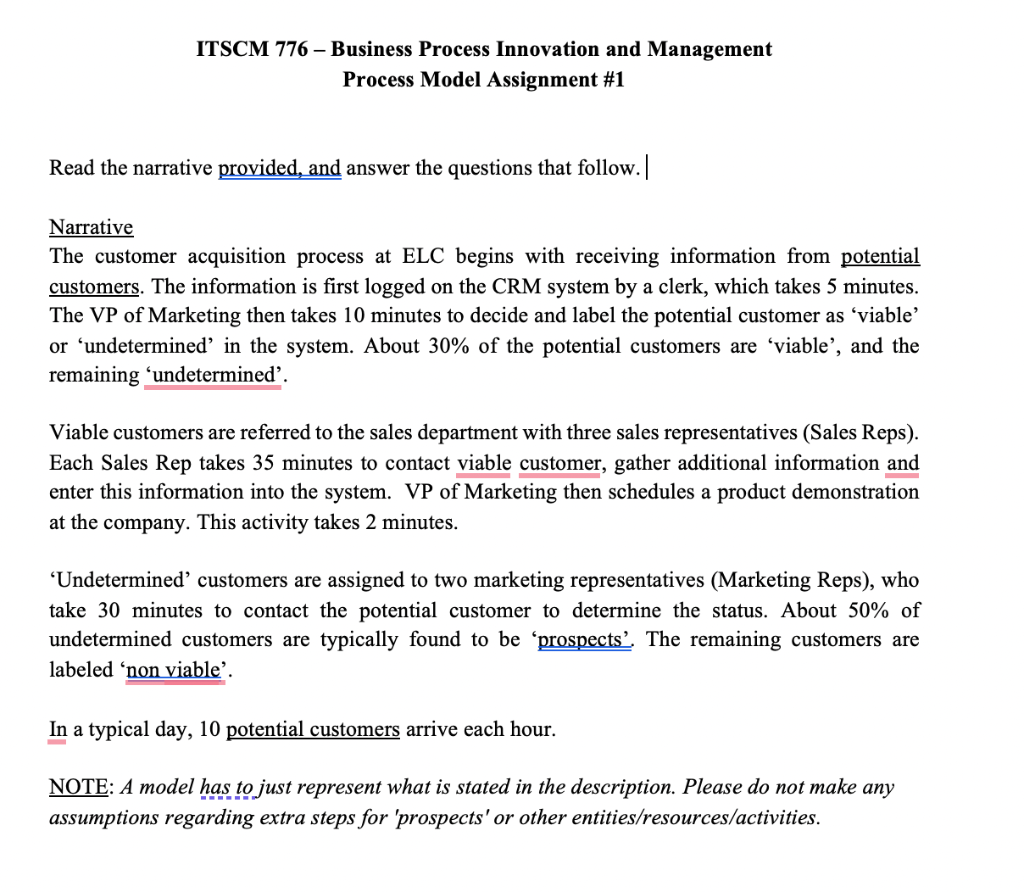 Solved ITSCM 776 - Business Process Innovation and | Chegg.com