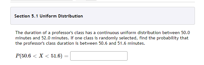 Solved The duration of a professor's class has a continuous | Chegg.com